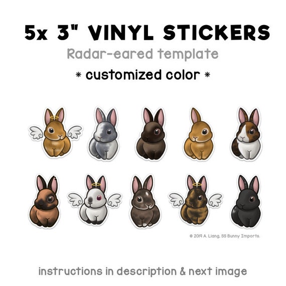 5x Custom Bunny Stickers Customized Rabbit Gift Custom - Etsy