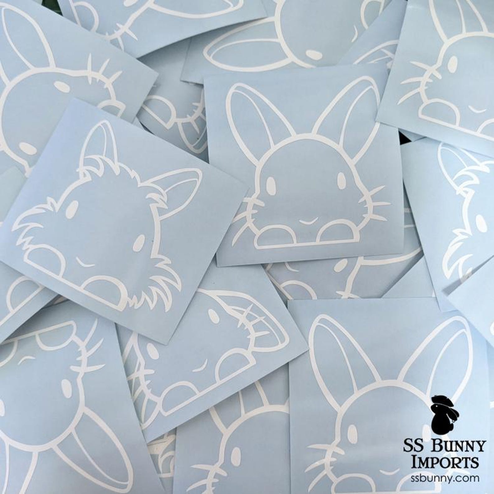 Lop Bunny Sticker; Peeking Cute Rabbit Laptop Decal / Car Decal / Phone ...