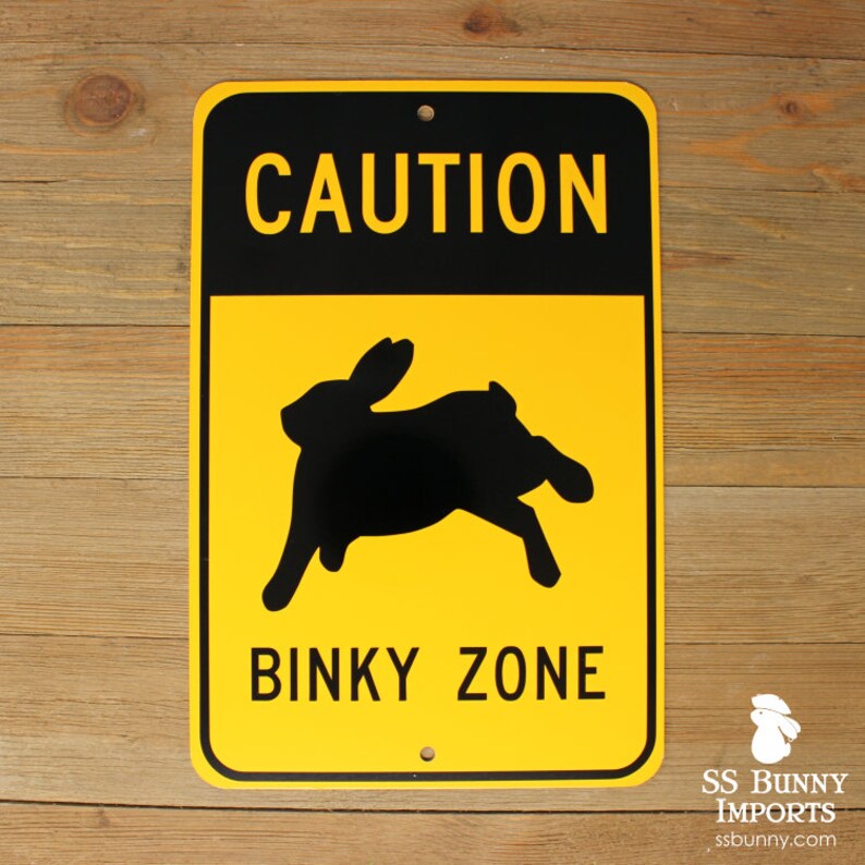 Caution, Binky Zone; Funny Animal Bunny Sign, Aluminum, 6"x9", Glossy ...