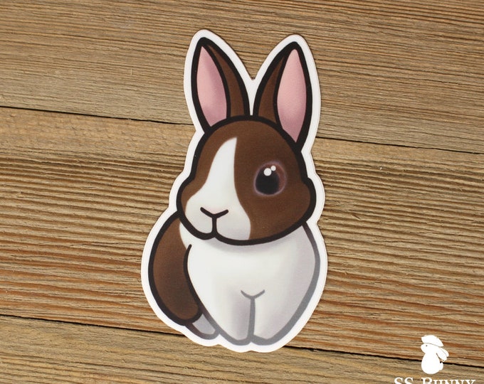 Harlequin Dutch Bunny Sticker Cute Printed Vinyl Rabbit - Etsy
