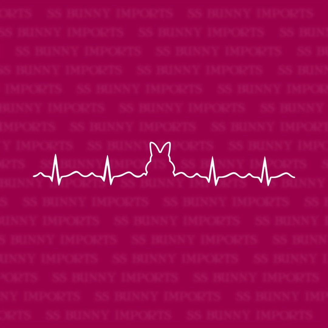 Dwarf Bunny Head Heart Beat ECG EKG; Rabbit Laptop Decal / Car Decal ...