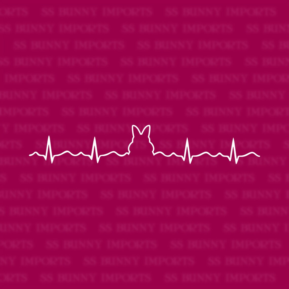 Dwarf Bunny Head Heart Beat ECG EKG; Rabbit Laptop Decal / Car Decal ...