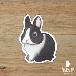 Black Vienna-marked Netherland Dwarf Rabbit Sticker Printed | Etsy