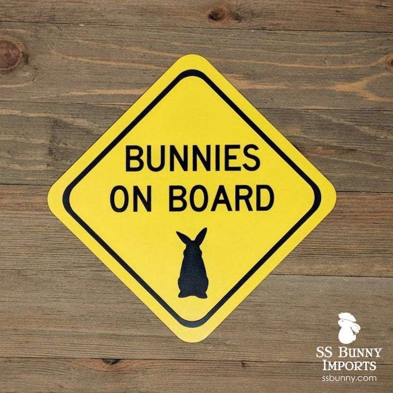 Bunnies on Board Car Magnet Pet Bunny Warning Sign Rabbit - Etsy