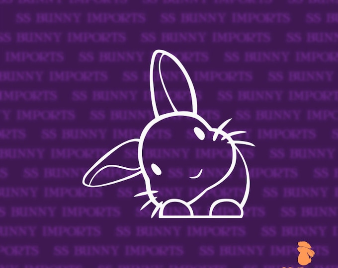 Peeking Head Tilt Bunny Decal Sticker Rabbit Car Sticker/ - Etsy