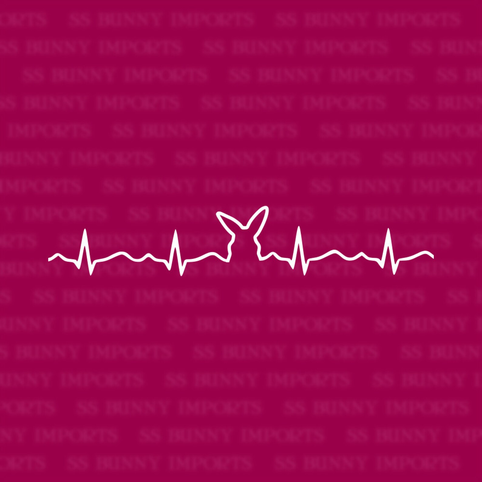 Rabbit Heartbeat Love Sticker, ECG EKG; Rabbit Water Bottle Decal ...