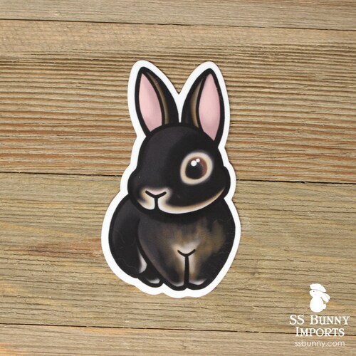 Blue Bunny Sticker Cute Printed Vinyl Rabbit Sticker - Etsy
