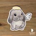 Rabbit Sticker Peeking Bunny Car Decal, Rabbit Laptop Decal, Bunny ...