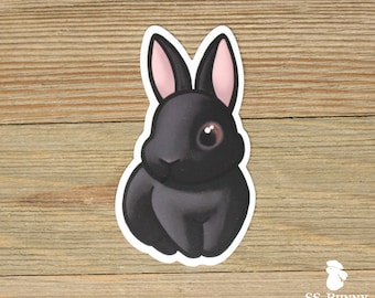 Chocolate English Spot Rabbit Sticker Cute Brown Bunny Printed Vinyl ...