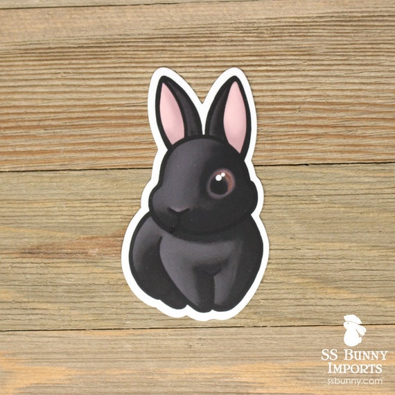 Black Bunny Sticker Black Rabbit Sticker Black Bunny Gift | Etsy