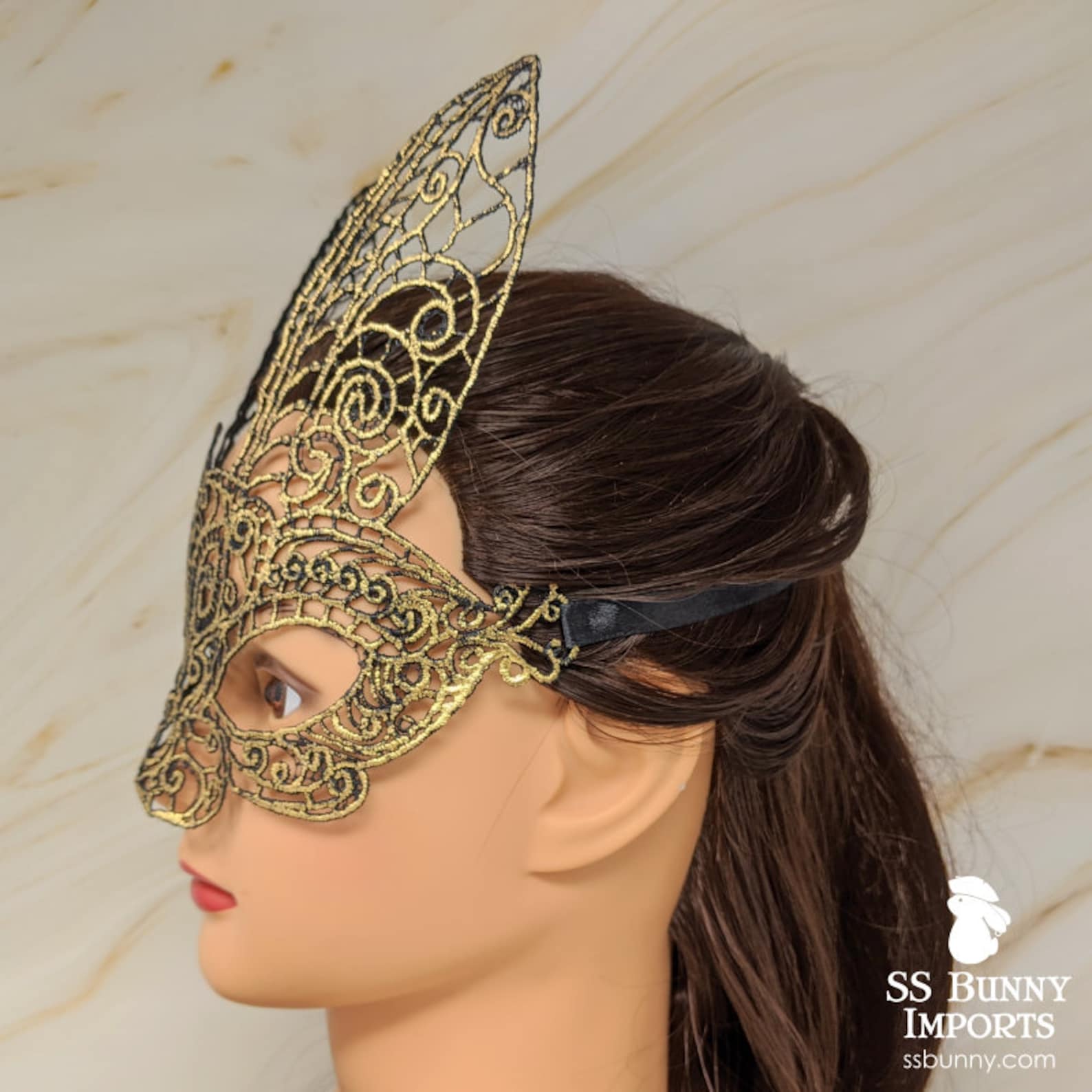 Blue Lace Bunny Masquerade Mask Halloween Bunny Costume - Etsy