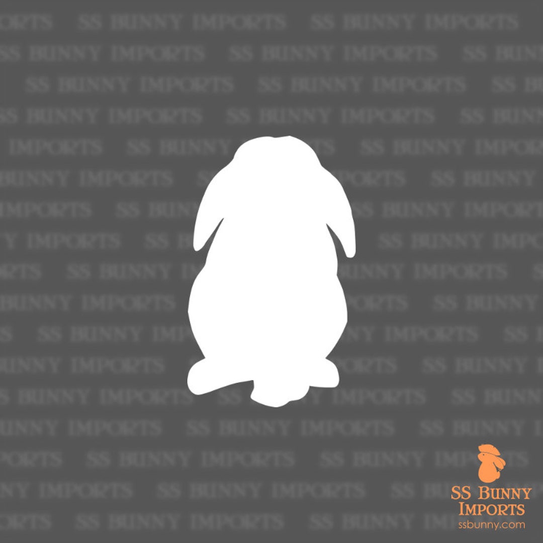 Mini Lop Rabbit Silhouette Decal; Waterproof Bunny Decal, Vinyl Bunny ...