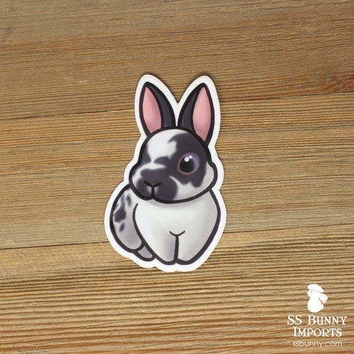 Blue Bunny Sticker Cute Printed Vinyl Rabbit Sticker - Etsy