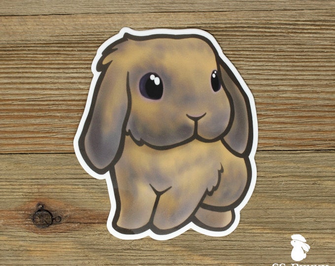 Black Tan Netherland Dwarf Bunny Sticker Printed Chibi Rabbit - Etsy