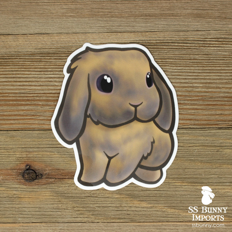 Blue Tort Lop Bunny Sticker Printed Adorable Rabbit Vinyl - Etsy