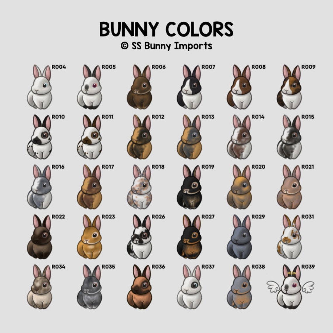 Single bunny print existing rabbit breed and color custom | Etsy