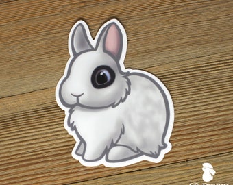 REW Netherland Dwarf Rabbit Sticker Cute Printed Bunny Vinyl Sticker ...