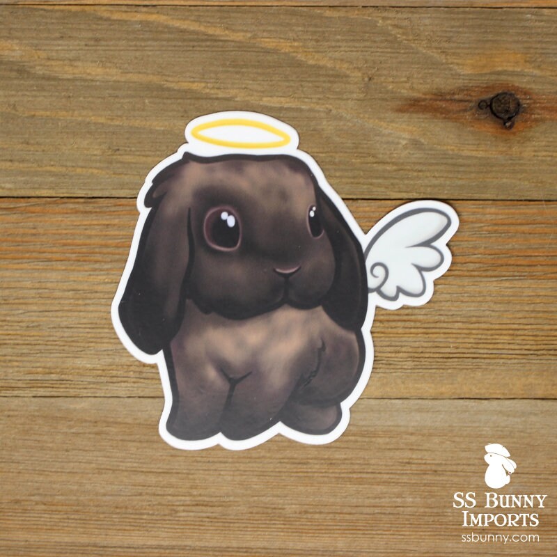 Black Tort Lop Rabbit Angel Sticker Lop Rabbit Bumper - Etsy