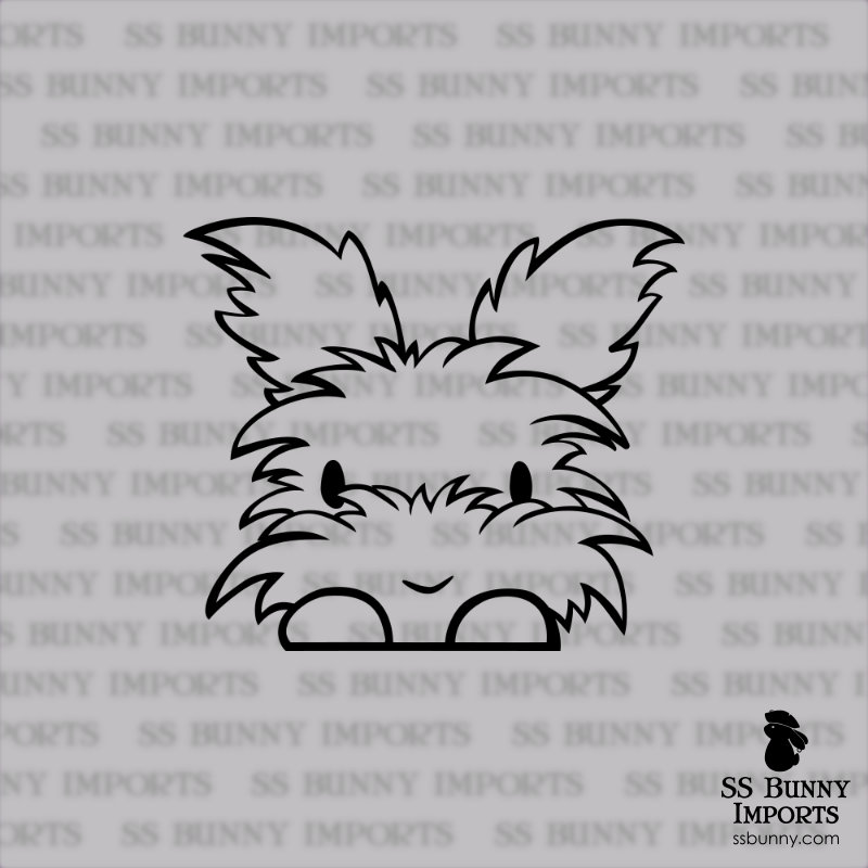 Peeking Cute Angora Rabbit Sticker; Bunny Car Decal / Tablet Vinyl ...