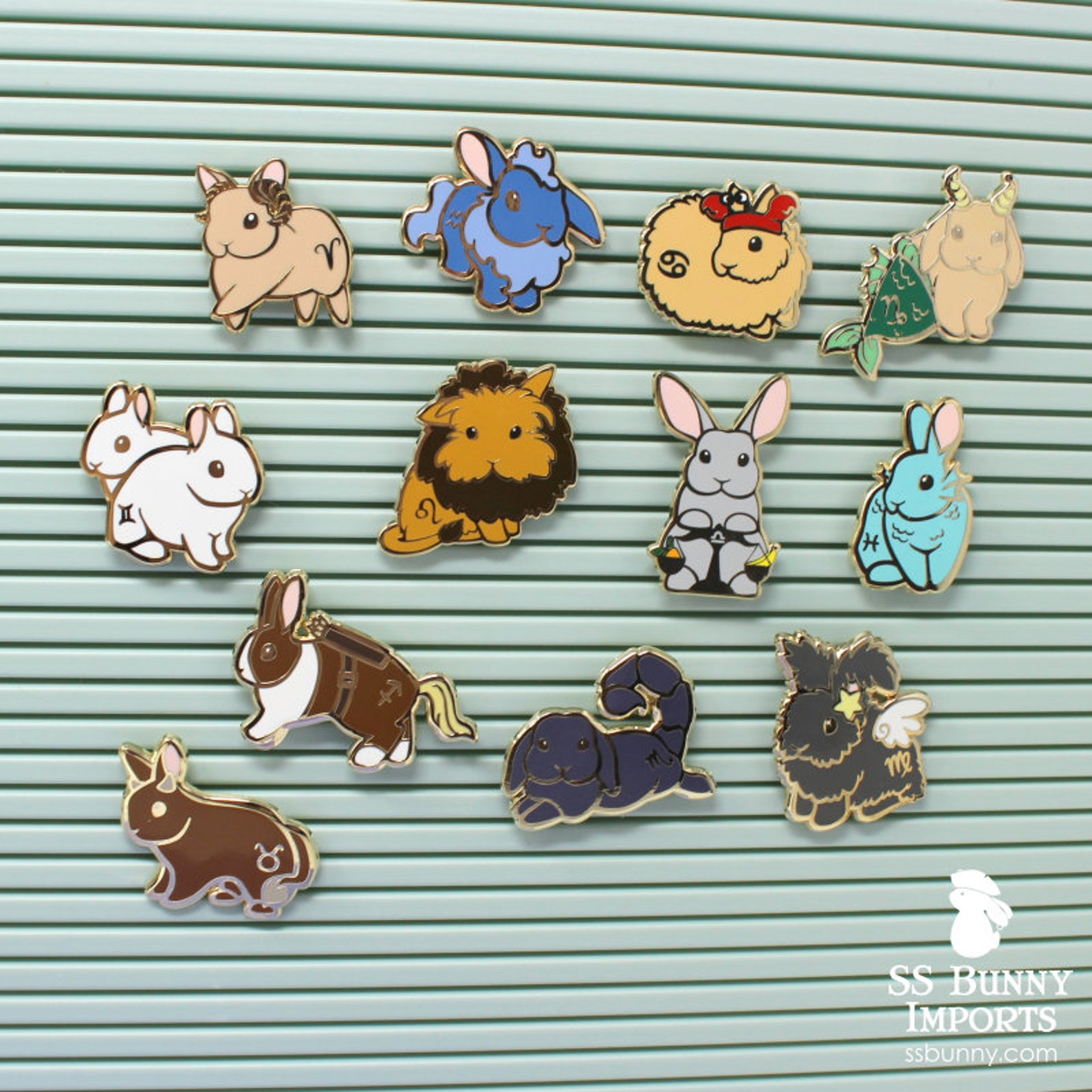 Virgo Bunny Horoscope Hard Enamel Pin Angora Lapel Pin - Etsy