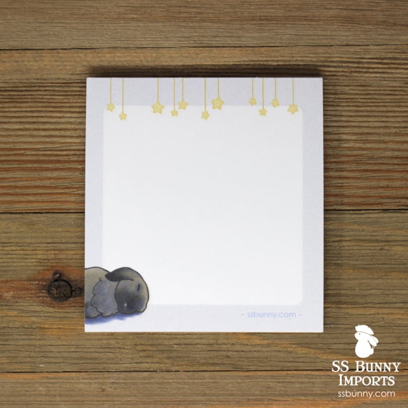 Sleeping Black Tort Lop Rabbit 3x3 Notepad 50 Sheets - Etsy