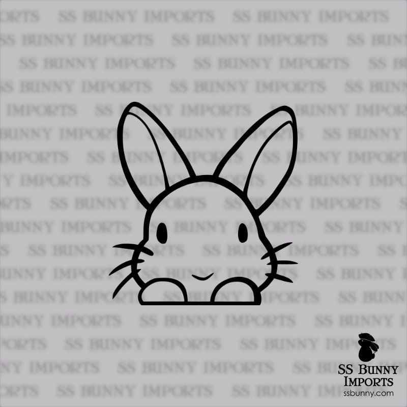 Peeking Cute Vinyl Bunny Sticker Rabbit Car Decal / Laptop - Etsy