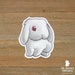 Red-eyed White Lop Rabbit Sticker; Printed Chibi REW Bunny Vinyl Tablet ...