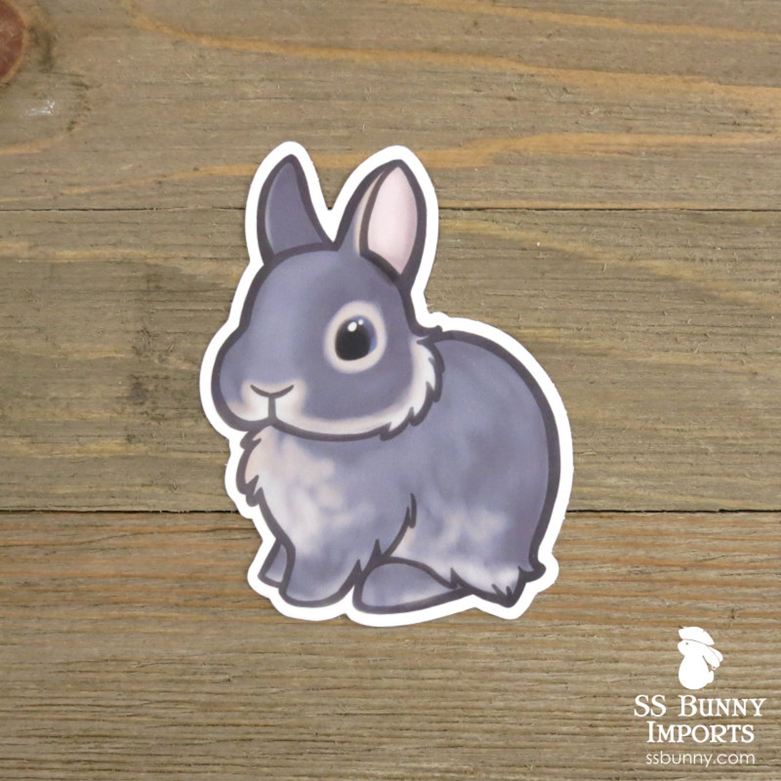Blue Otter Dwarf Rabbit Sticker Cute Dwarf Bunny Vinyl | Etsy