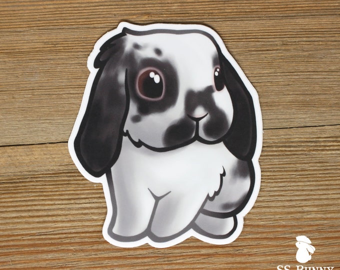 Black Tan Netherland Dwarf Bunny Sticker Printed Chibi Rabbit - Etsy