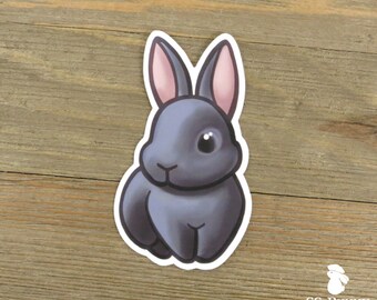 Chocolate English Spot Rabbit Sticker Cute Brown Bunny - Etsy