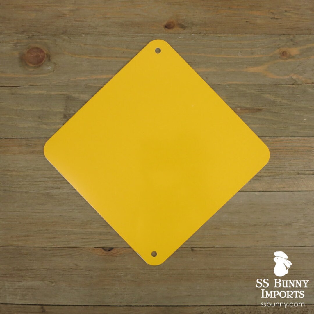 Blank 6" Caution Yellow Square Sign; Diamond Aluminum Sign, Yellow Sign ...