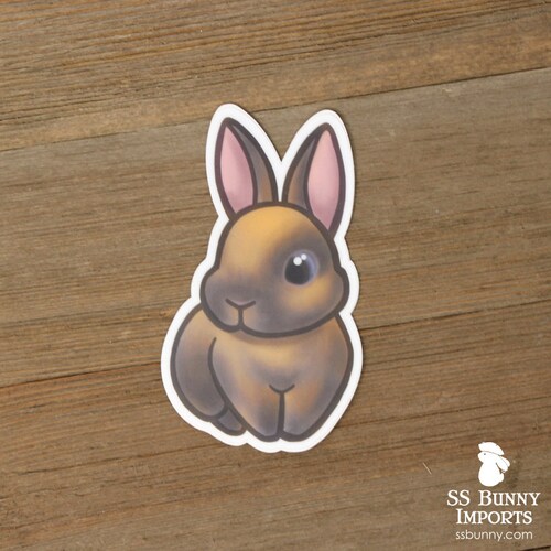 Blue Bunny Sticker Cute Printed Vinyl Rabbit Sticker - Etsy