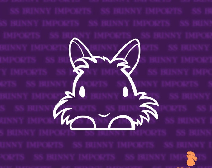 Peeking Cute Vinyl Bunny Sticker Rabbit Car Decal / Laptop - Etsy