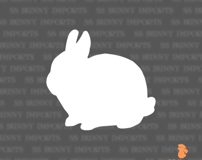 Flemish Giant Rabbit Silhouette Sticker, Vinyl Bunny Decal, Glossy ...