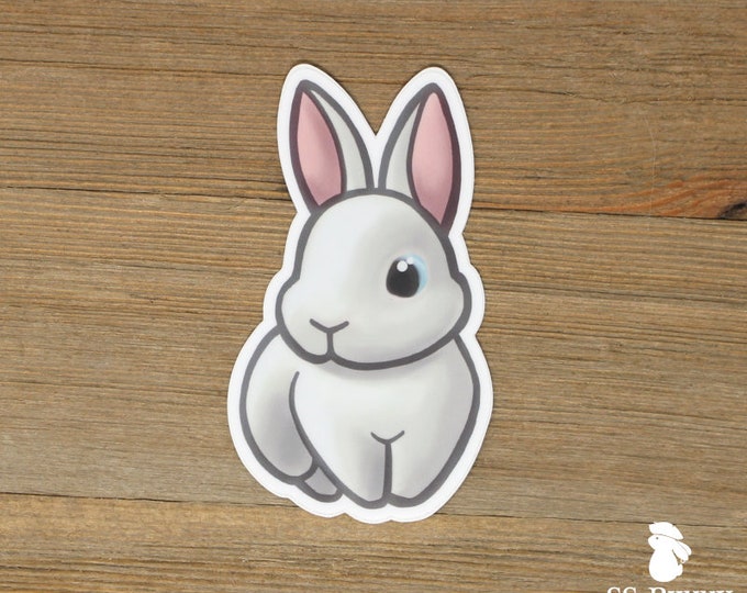 Broken Black Lop Rabbit Sticker Printed Chibi Bunny Vinyl - Etsy