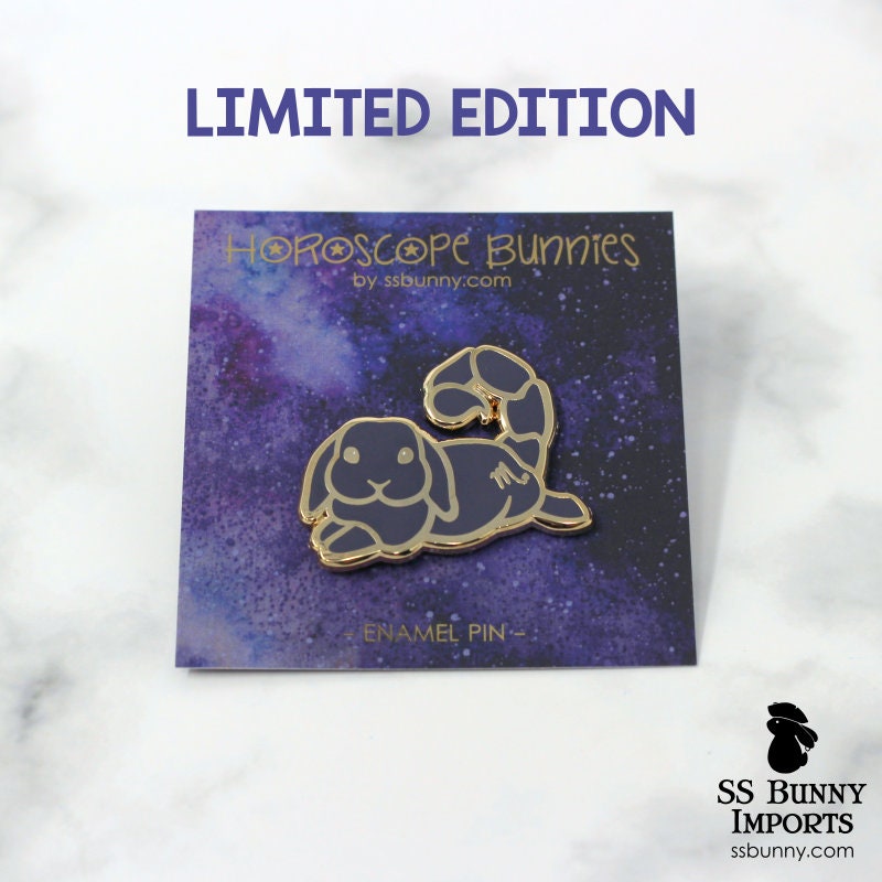 Scorpio Bunny Horoscope Hard Enamel Pin Lop Scorpion Mermaid | Etsy