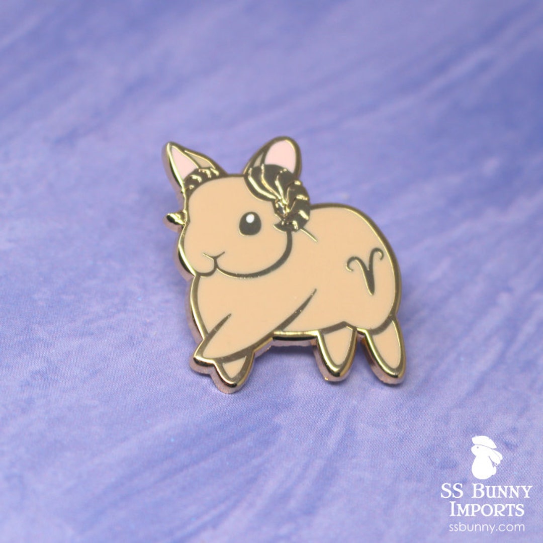 Aries Rabbit Horoscope Hard Enamel Pin - Netherland Dwarf Lapel Pin ...