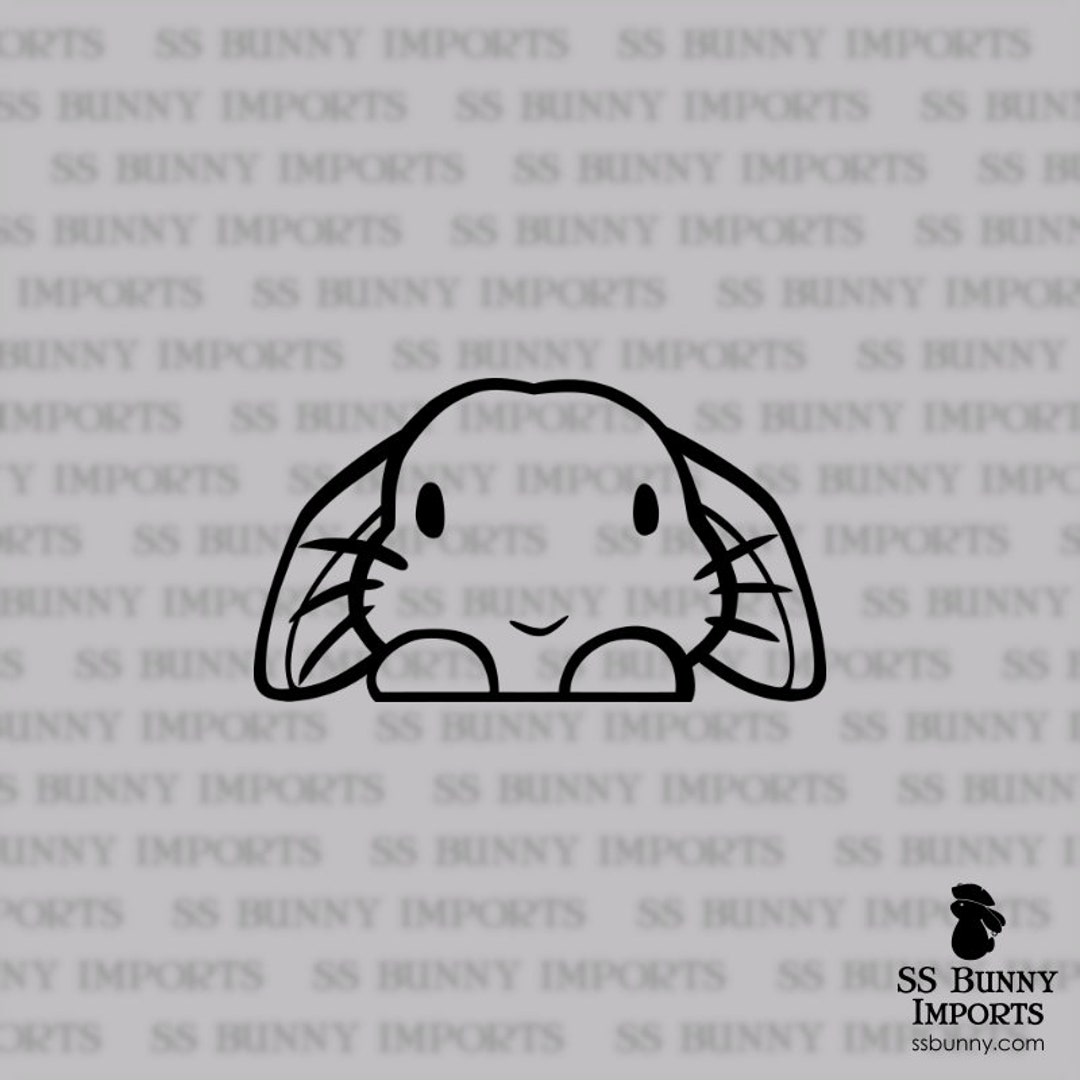 Lop Bunny Sticker; Peeking Cute Rabbit Laptop Decal / Car Decal / Phone ...