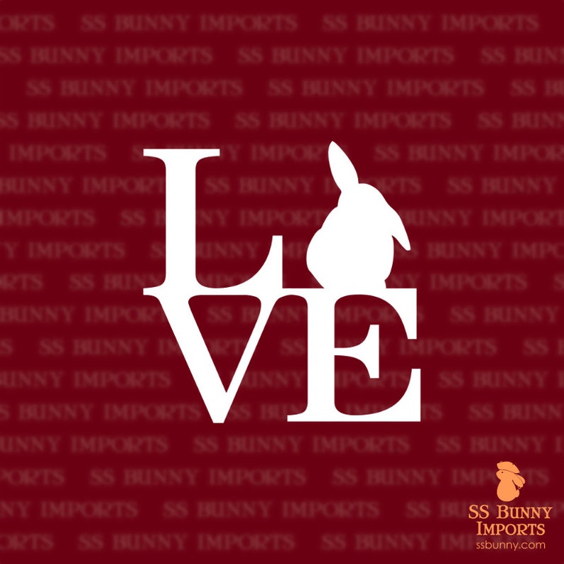 Half Lop Rabbit Love Sticker Right Lop Ear Bunny Car Decal / | Etsy