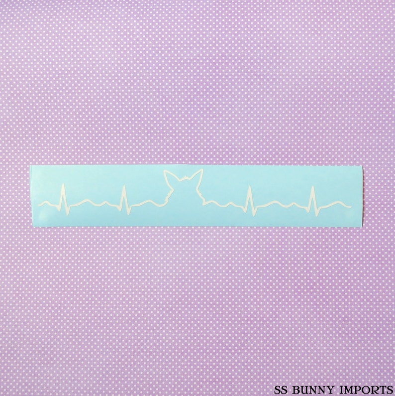 Lionhead rabbit head heart beat ECG EKG sticker bunny car | Etsy