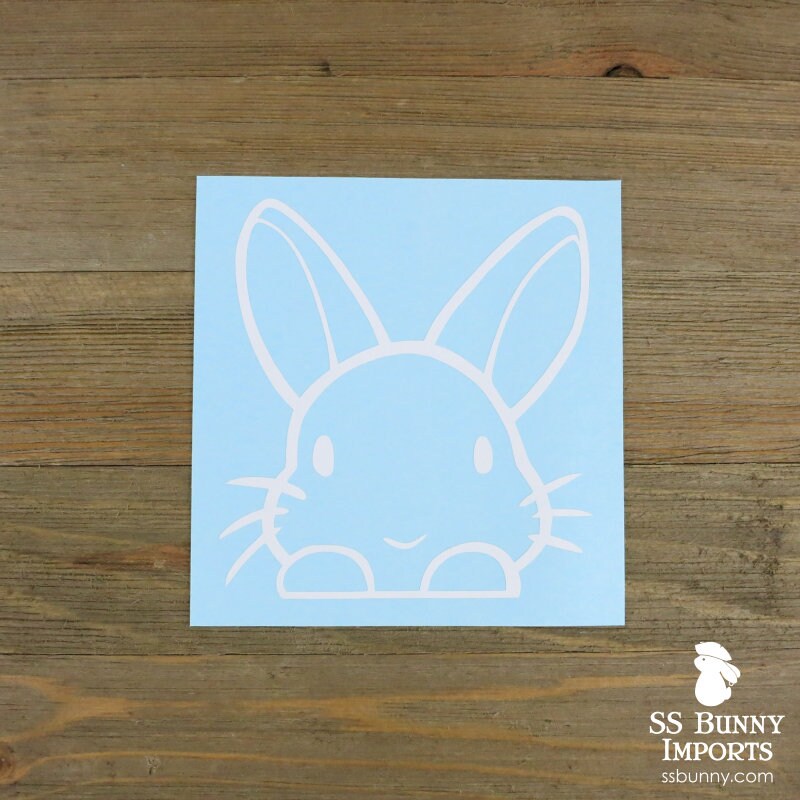 Rabbit Sticker Peeking Bunny Car Decal Rabbit Laptop Decal | Etsy