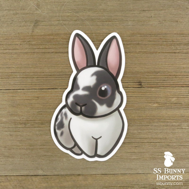 Broken blue rabbit sticker cute bunny vinyl sticker | Etsy