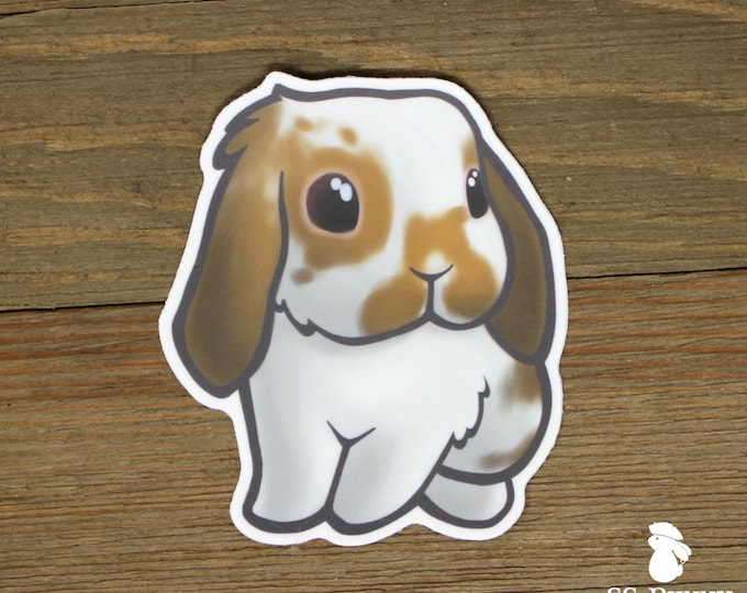 Black Tan Netherland Dwarf Bunny Sticker Printed Chibi Rabbit - Etsy