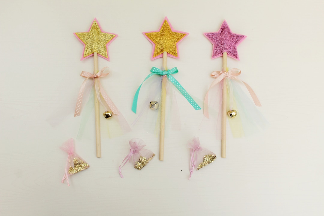 Magic Wand for Girls, Princess Wand With Felt and Glitter Star, Satin ...
