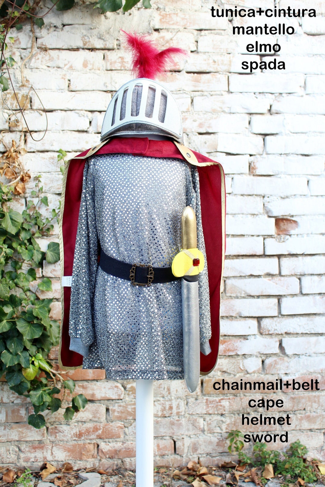 Kids Knight Costume, Kids Chainmail With Cape, Helmet or Balaclava ...