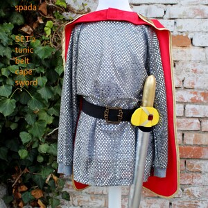 Child Knight Costume, Kid Chainmail With Cape, Helmet or Balaclava ...