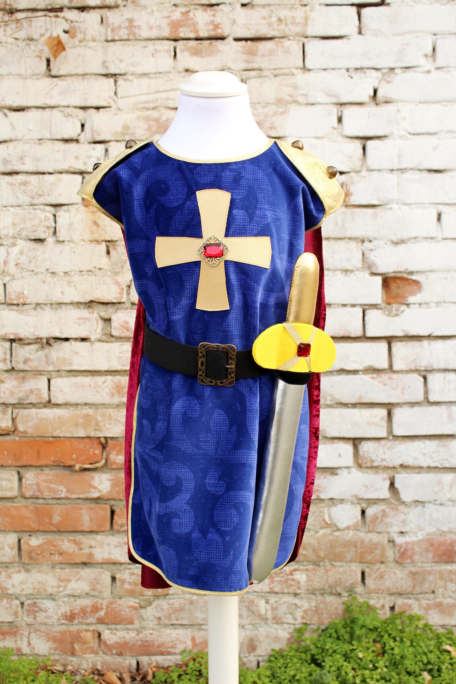 Knight Costume for Kids, Knight Tunic and Cape All in One, With Belt ...