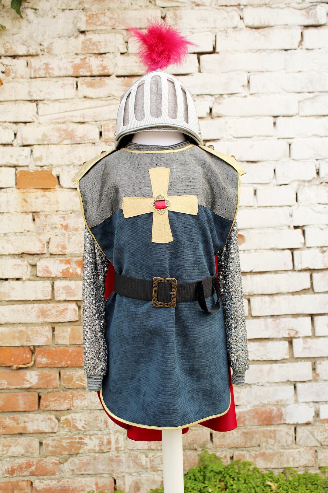 Knight Costume for Kids, Knight Chainmail, Surcoat and Cape All in One ...