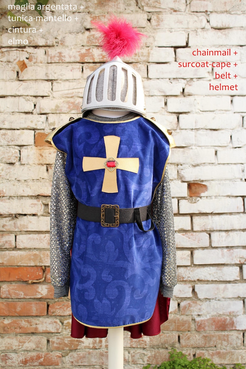 Knight Outfit for Kids: Knight Chainmail, Surcoat and Cape All in One ...