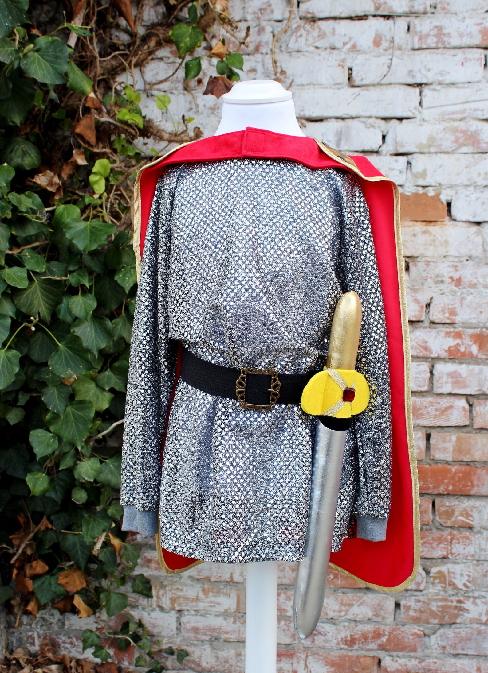 Child Knight Costume Kid Chainmail With Cape Helmet or - Etsy